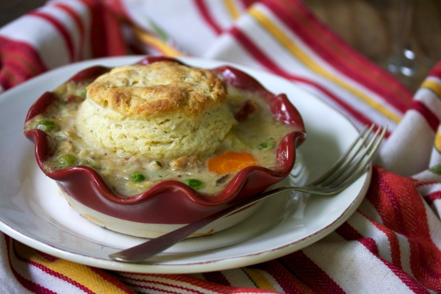 Soppy Jamie’s leek and rabbit pot pie improved with a bit of biscuit ...